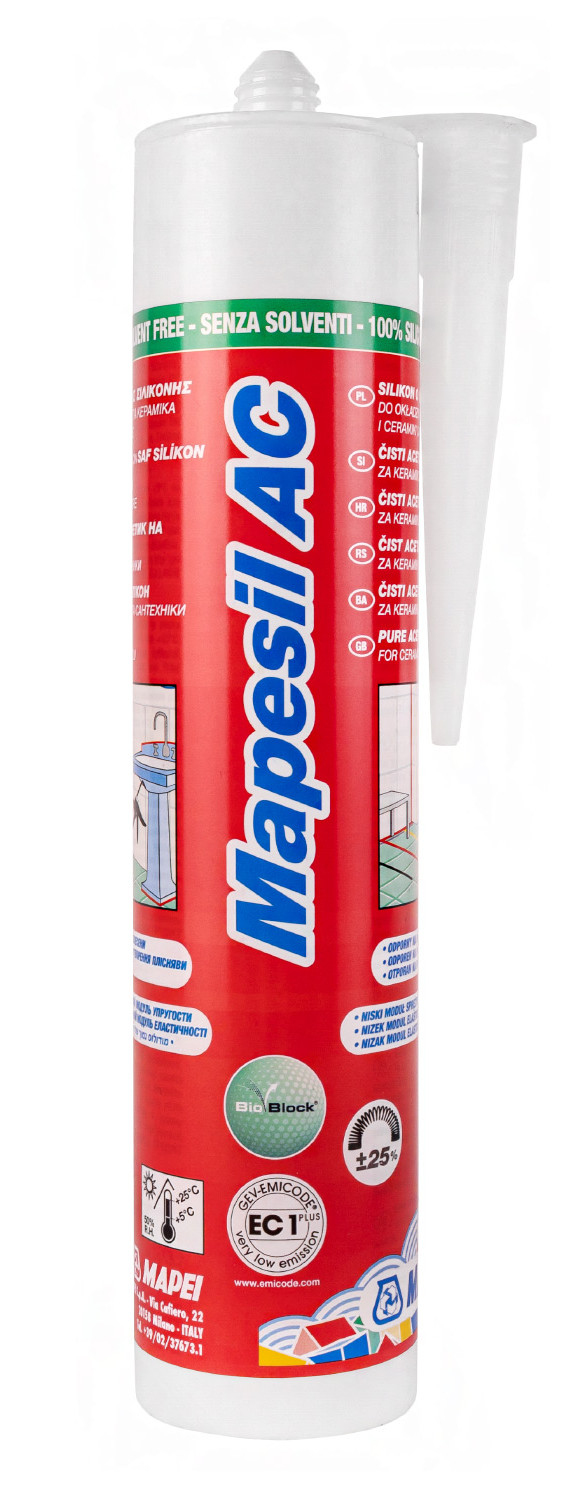 Mapei silikon Mapesil AC Bezbarwny 310 ml - Fugi i silikony w sklepie ...